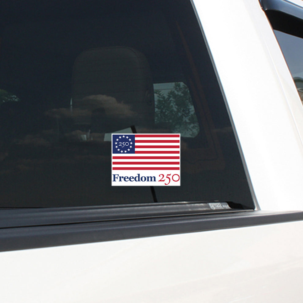 Official Freedom 250 White Auto Decal, Set of 2